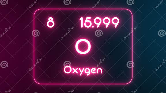 Modern Periodic Table Oxygen Element Neon Text Illustration Stock ...