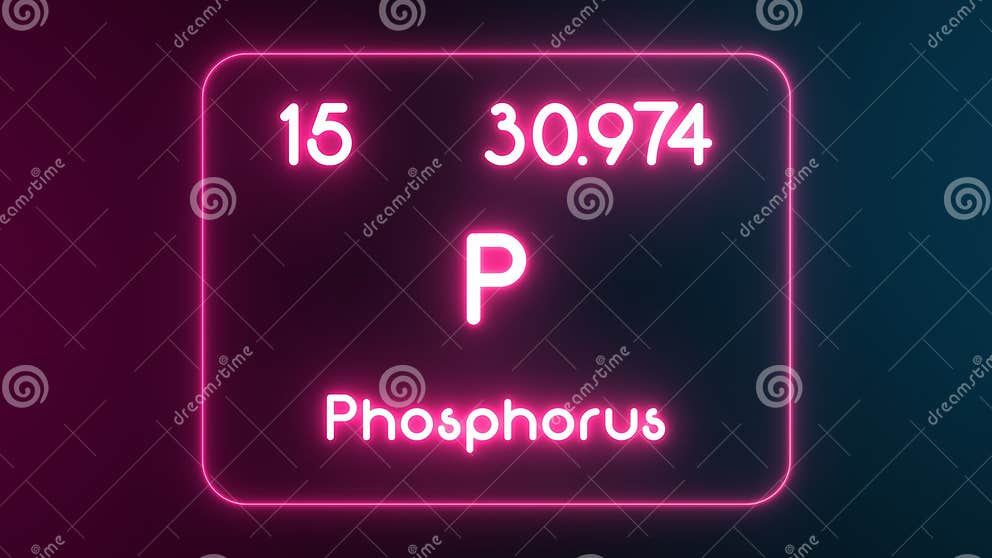 Modern Periodic Table Phosphorus Element Neon Text Illustration Stock ...