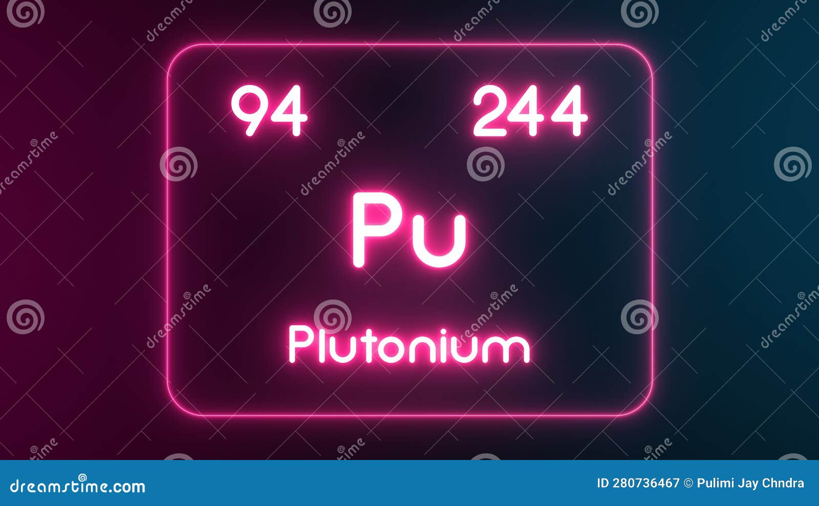 Plutonium As Element 94 Of The Periodic Table 3D Illustration On Blue ...