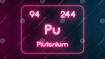 Modern Periodic Table Plutonium Element Neon Text Illustration Stock ...