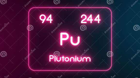 Modern Periodic Table Plutonium Element Neon Text Illustration Stock ...