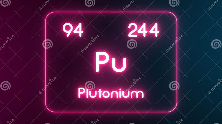 Modern Periodic Table Plutonium Element Neon Text Illustration Stock ...