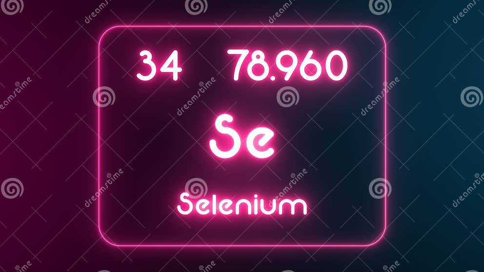 Modern Periodic Table Selenium Element Neon Text Illustration Stock ...