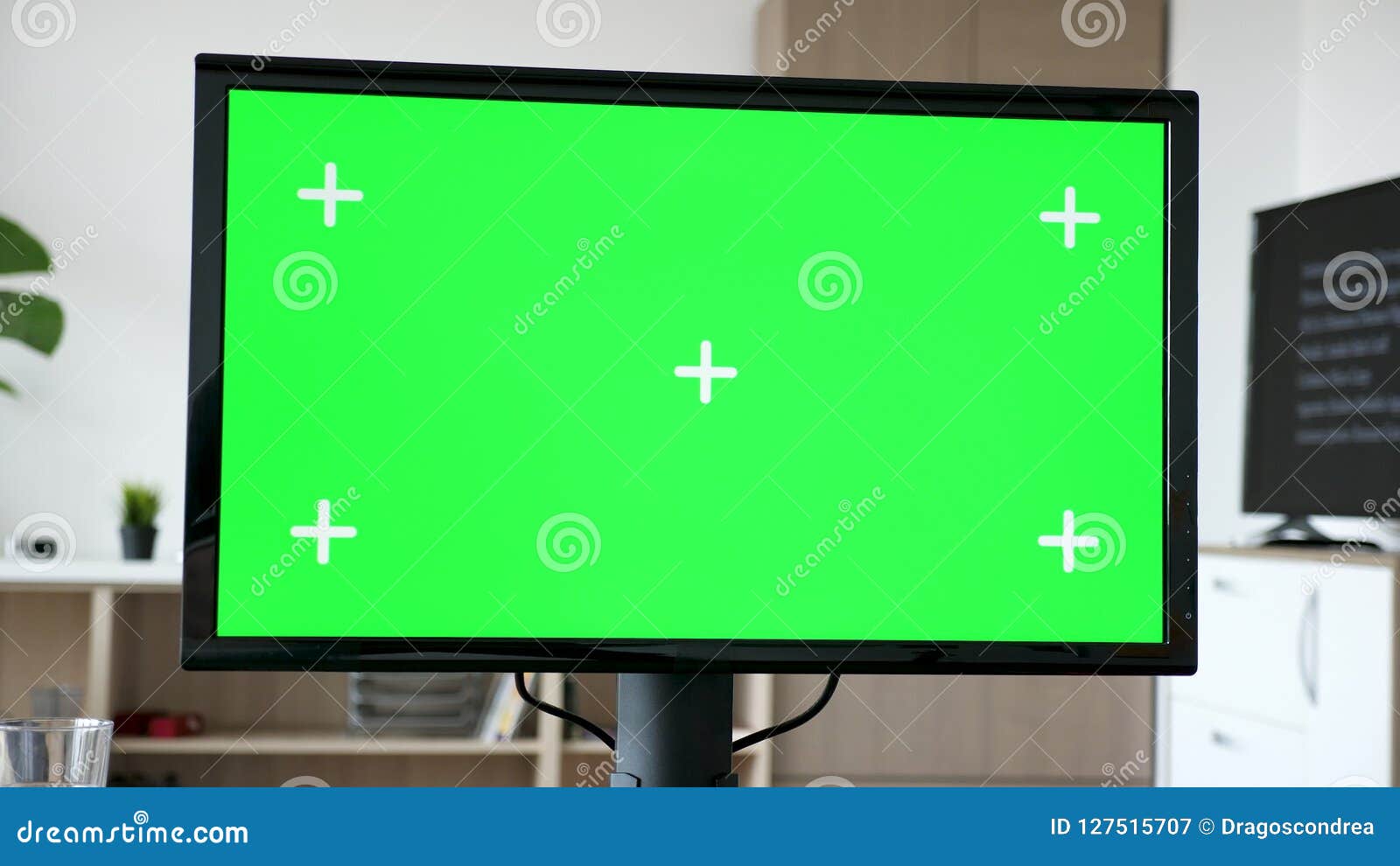 Modern Personal Computer with Big Screen Chroma Mock Up Stock Video ...