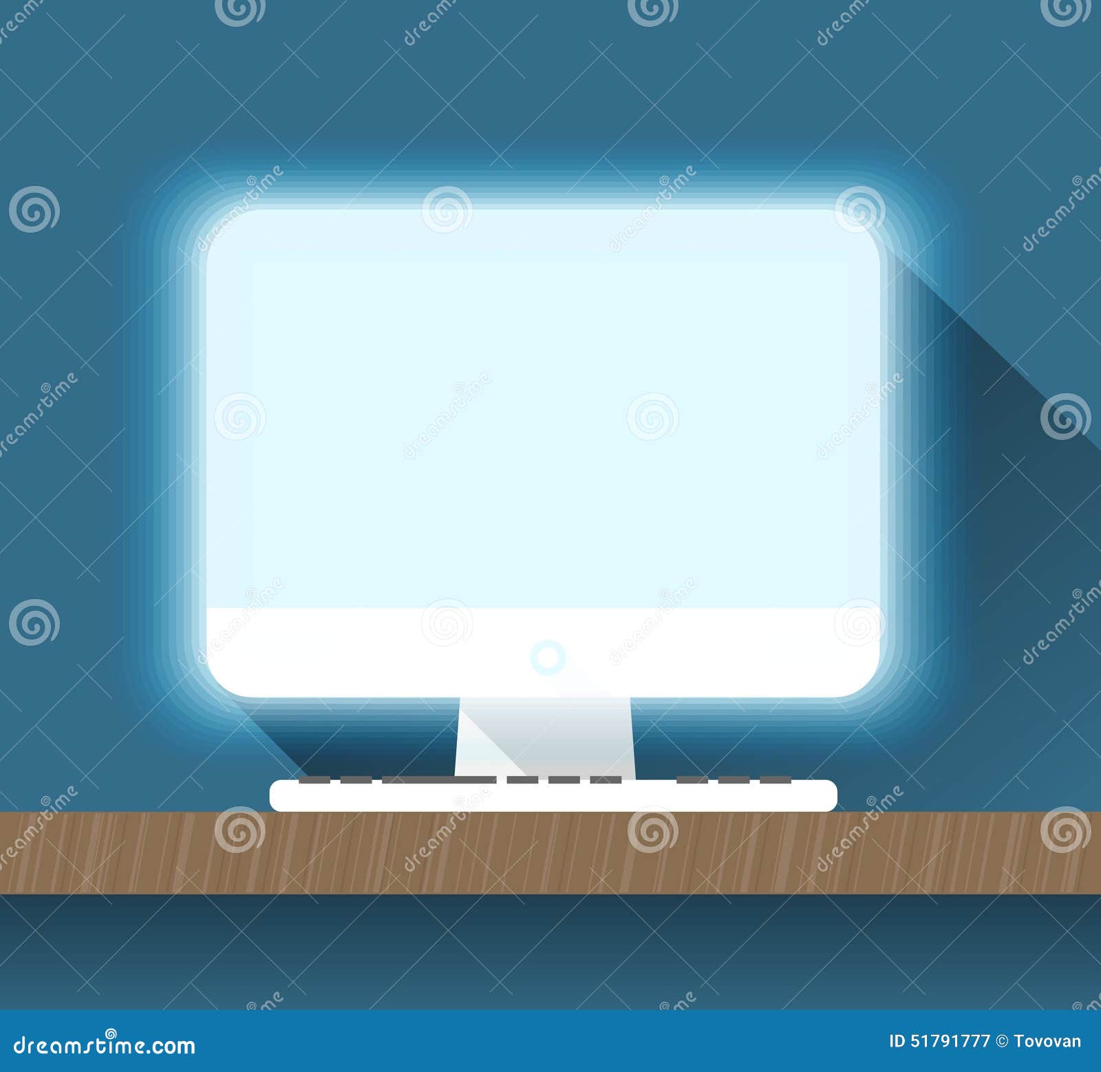 Modern Personal Computer Flat Design Illustration Stock Vector ...