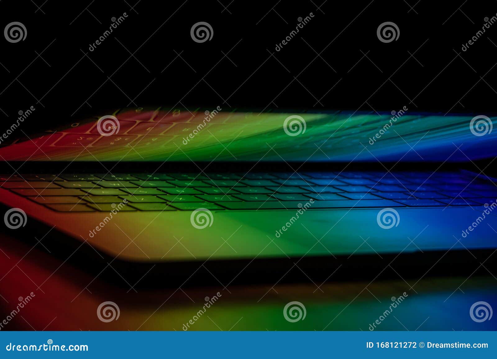 Modern Personal Computer with Multicolor Wallpaper Stock Photo - Image ...