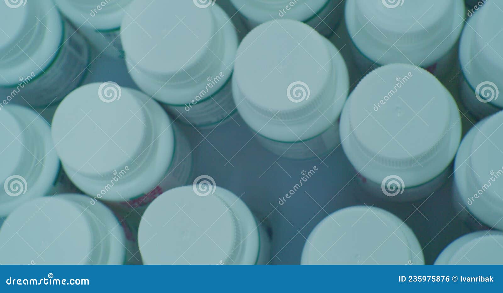 Modern Pharmaceutical Production.plastic Vials with Medicines Move ...