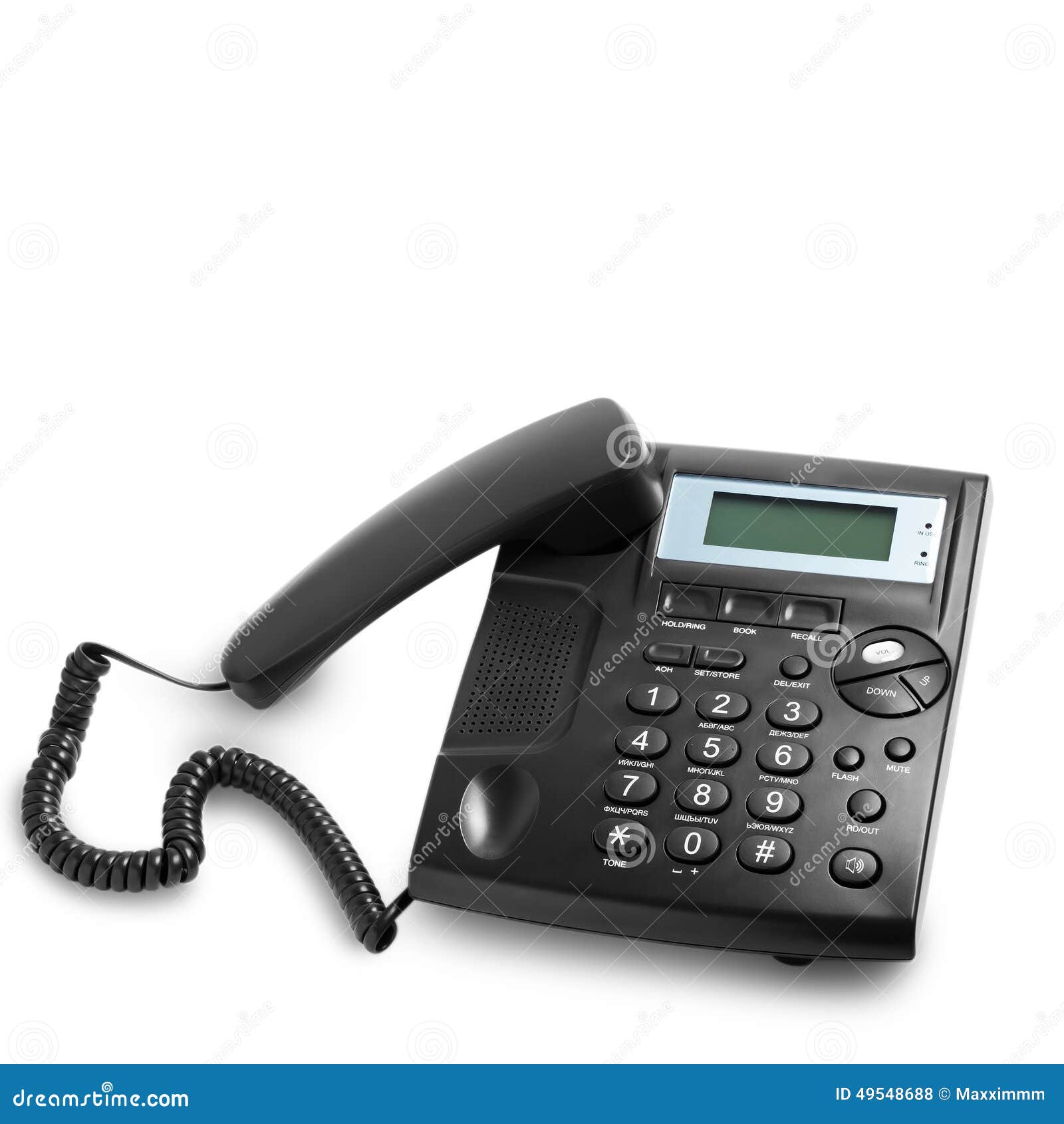 Modern Phone Call with Cord Isolated Stock Photo - Image of dial ...