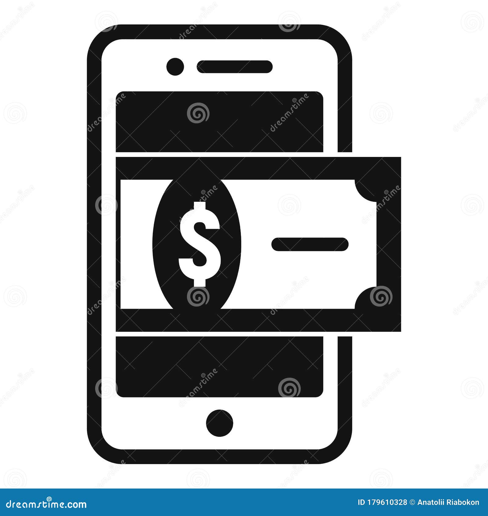 Modern Phone Money Icon, Simple Style Stock Vector - Illustration of ...
