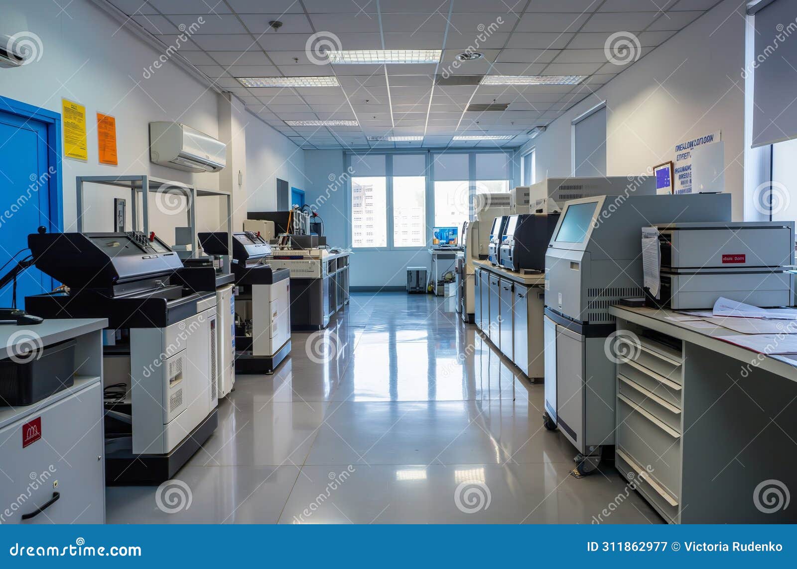 Modern Photo Printing Office Stock Image - Image of room, machinery ...