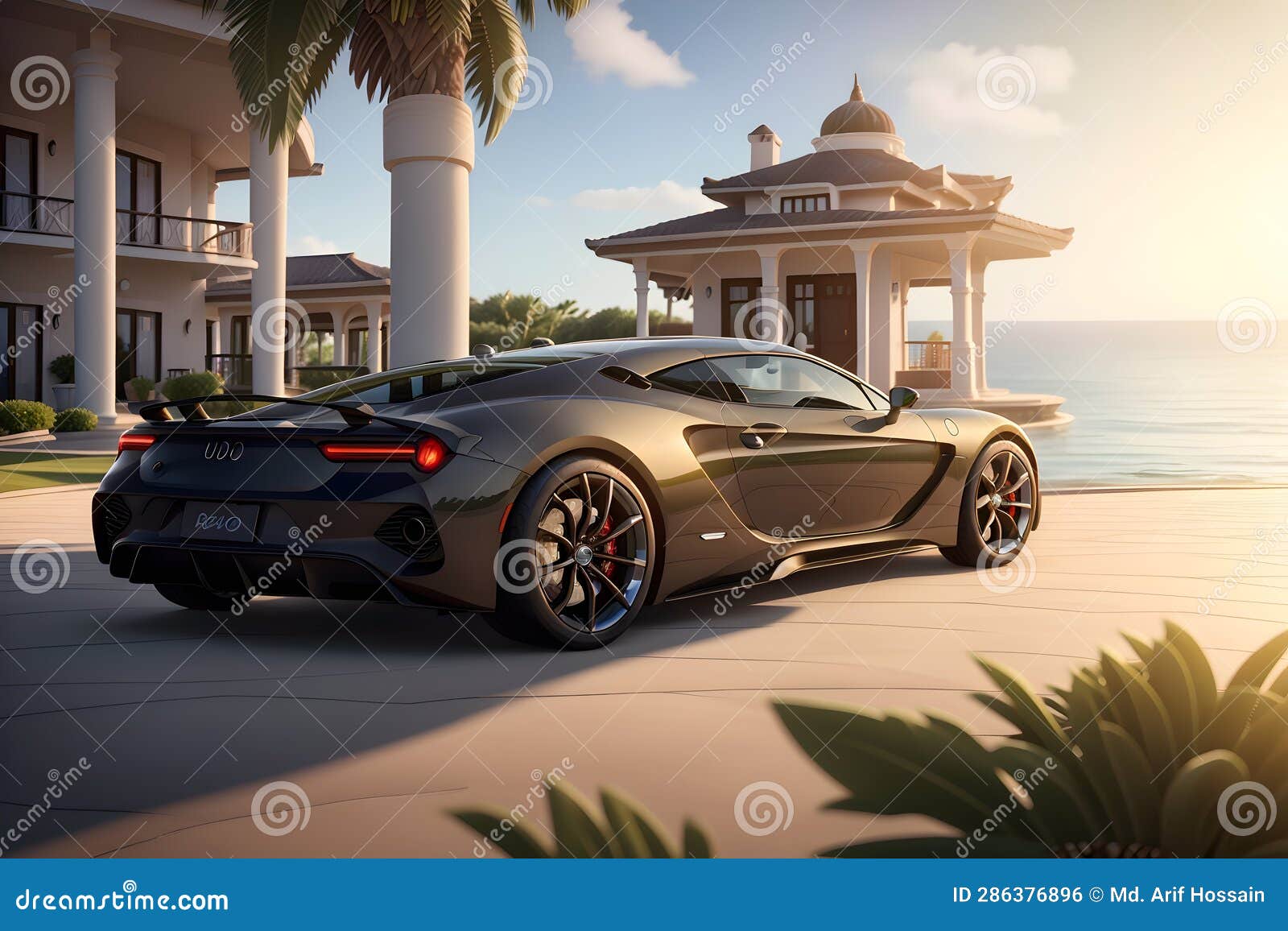 A Modern Photorealistic Supercar Generated by Ai Stock Illustration ...