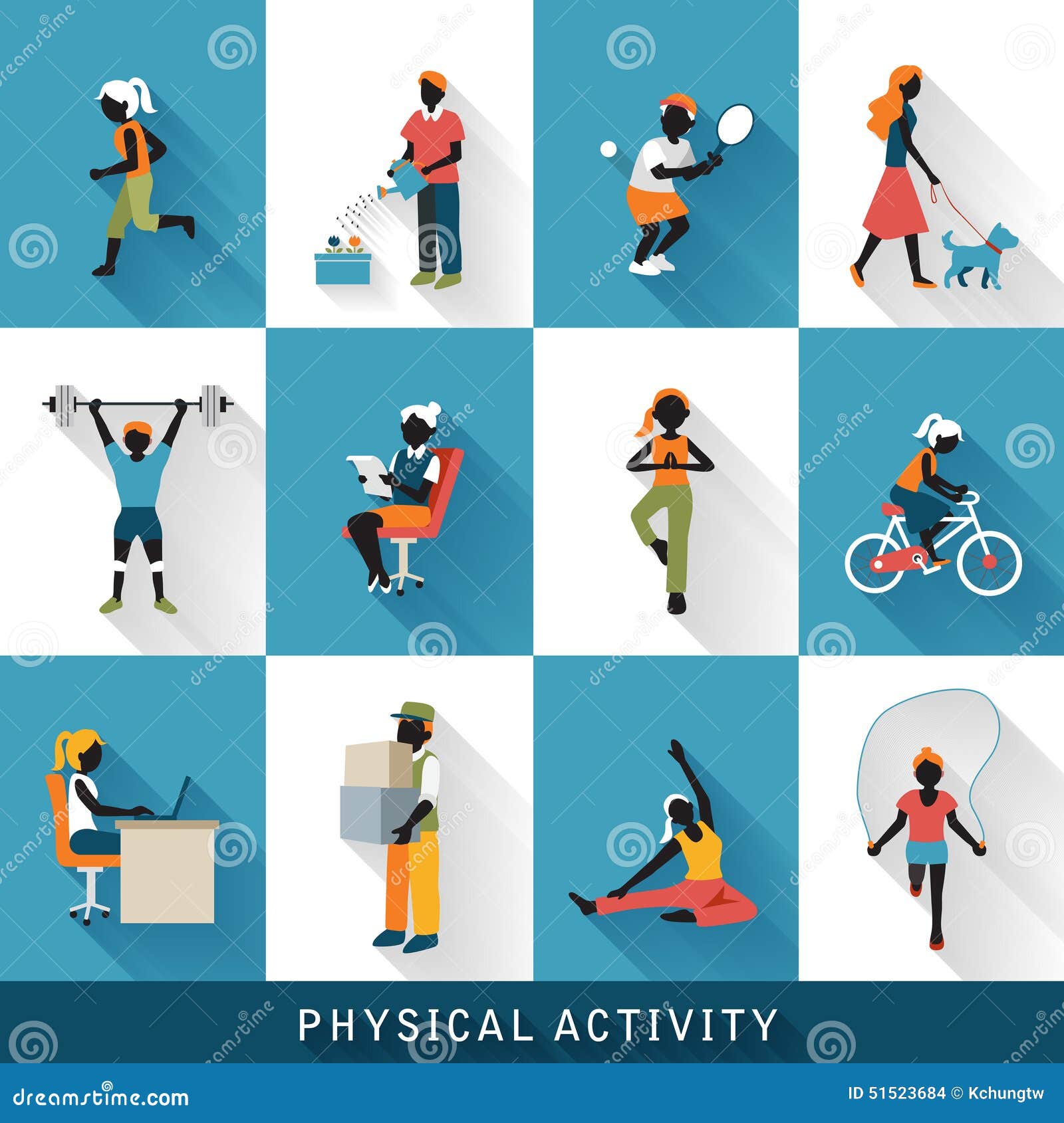 Modern Physical Activity Icons Set Stock Vector - Image: 51523684