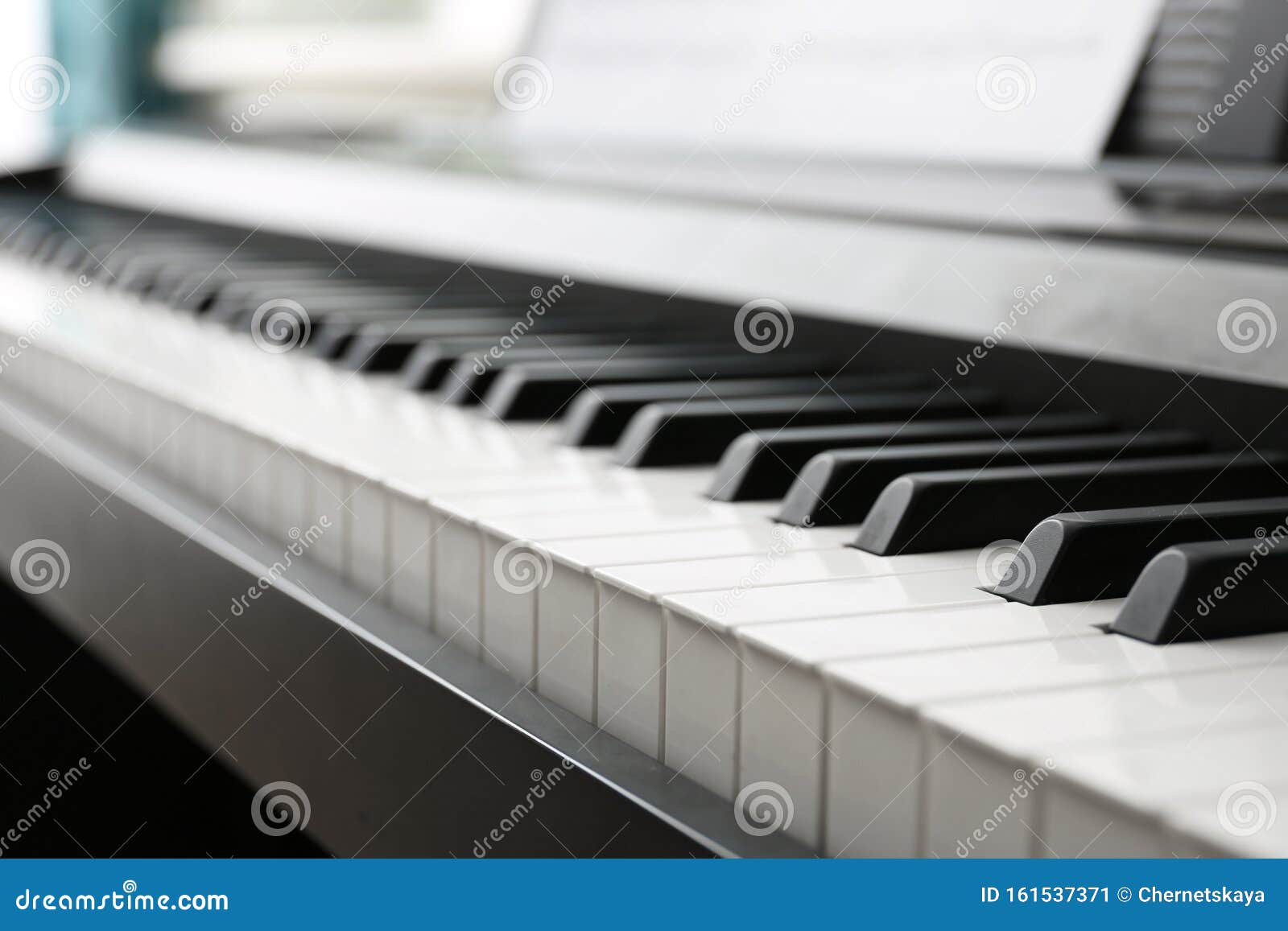 Modern Piano with Music Sheets in Room Stock Image - Image of creative ...