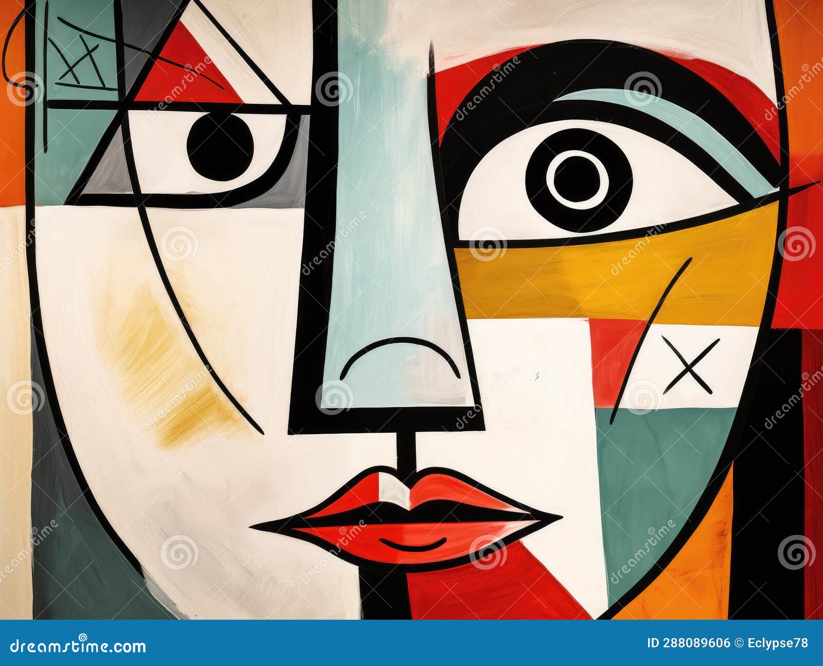 Modern Picasso Face stock photo. Image of creative, shapes - 288089606