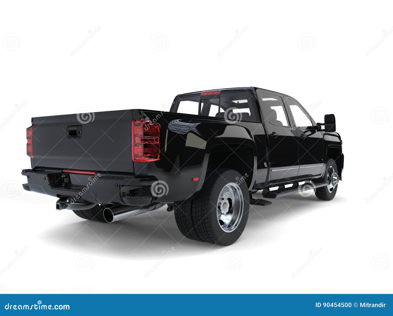 Modern Pickup Truck - Back View Stock Illustration - Illustration of ...