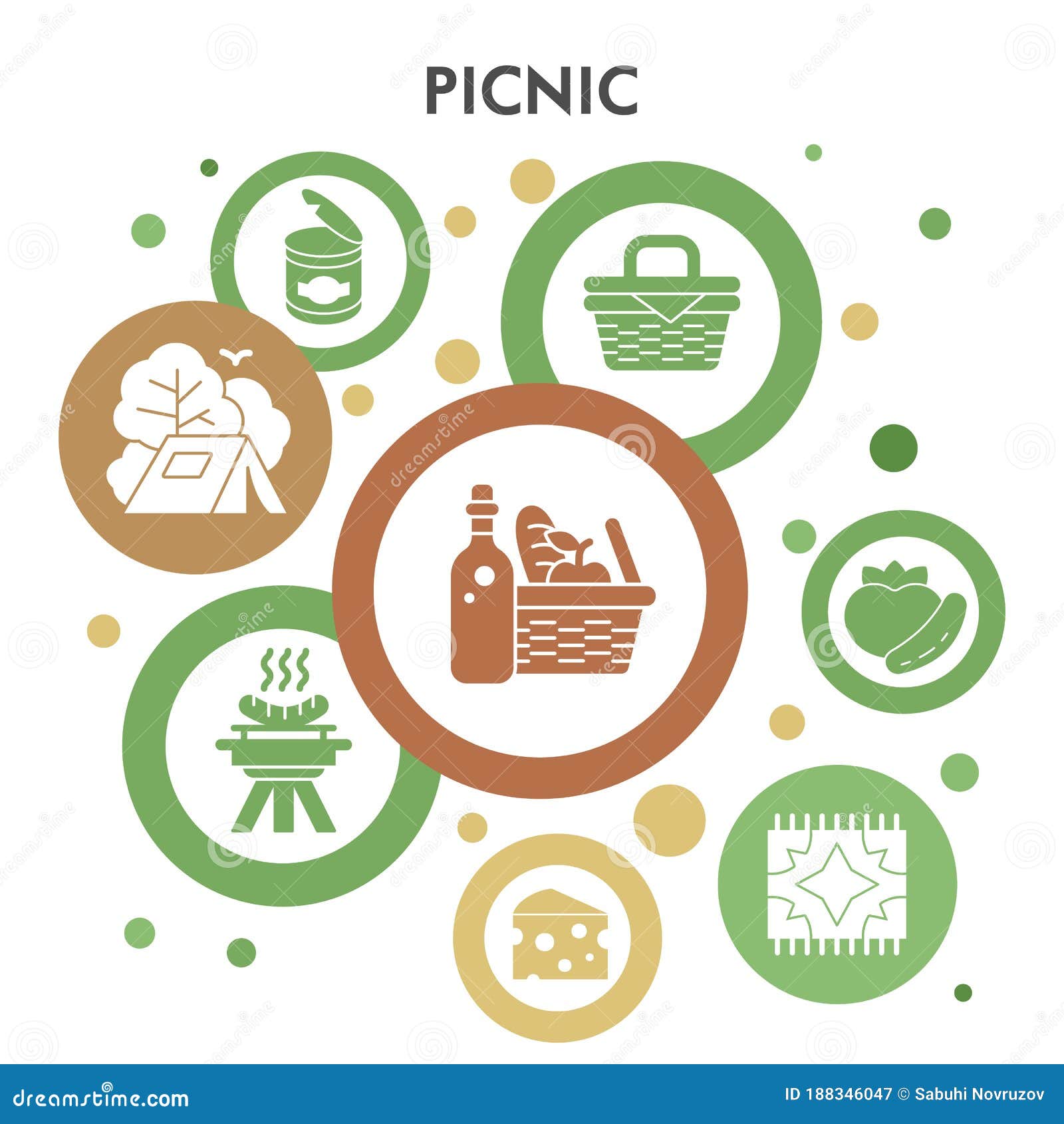 Modern Picnic Infographic Design Template. Barbecue Infographic ...