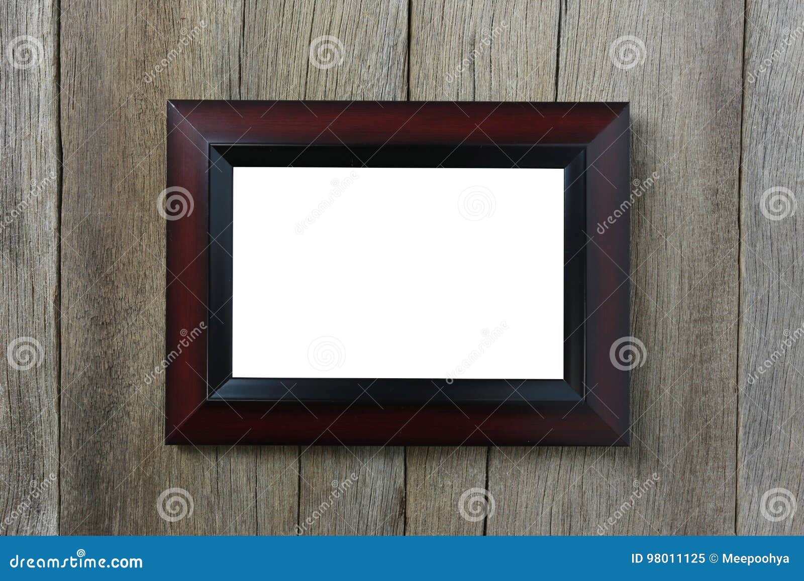 Modern Picture Frame on Wooden Wall. Stock Image - Image of border ...