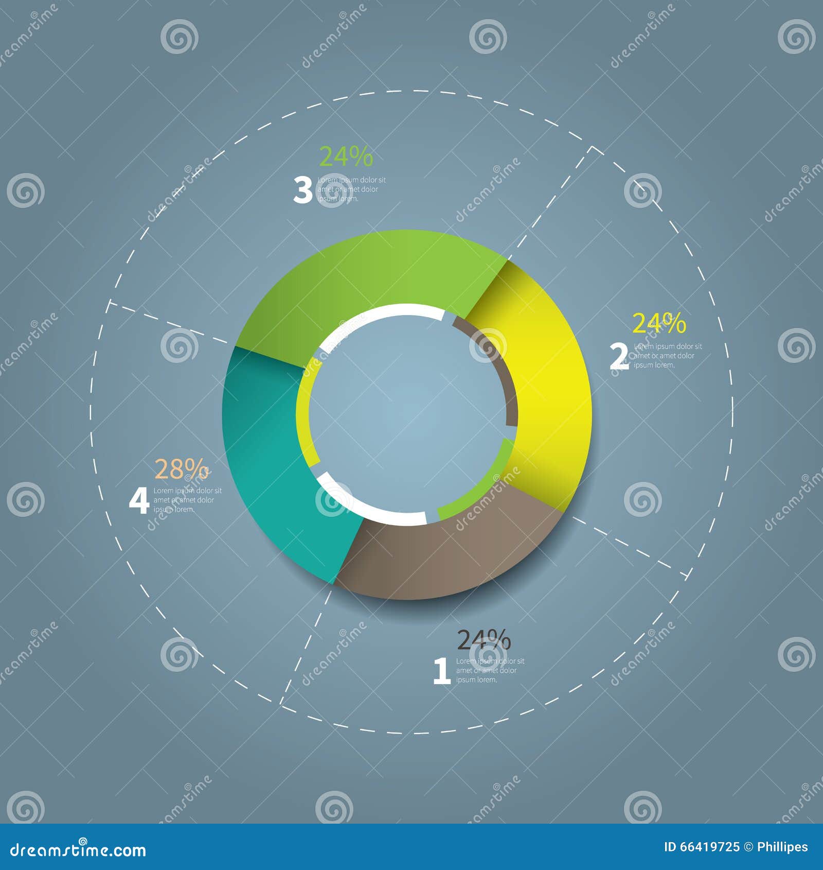Modern Pie Chart with 4 Option Stock Vector - Illustration of concept ...