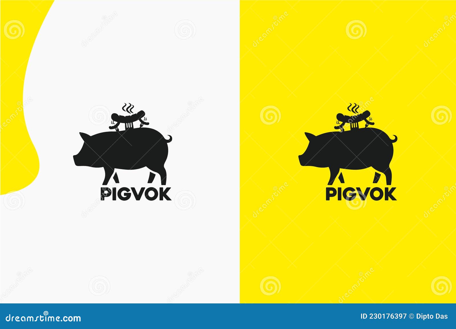 Modern Pig BBQ Logo Design and Vector Illustration Stock Vector ...