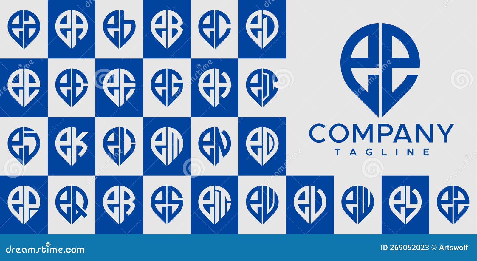 Modern Pin Point Letter E Logo Design Vector. Line Marker EE E Initial ...