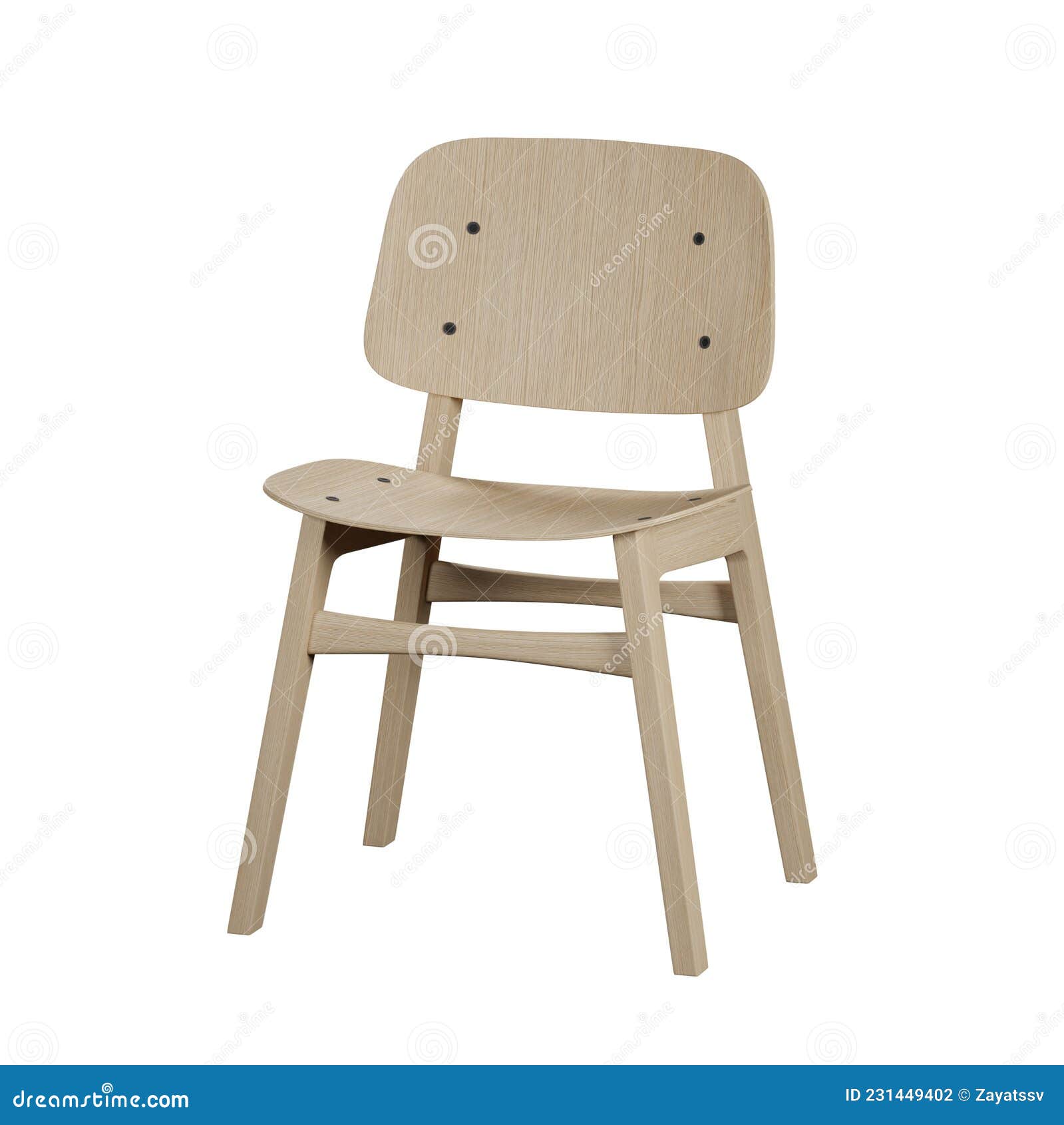 Modern Pine Kitchen Chair Isolate on White Background Stock Photo ...