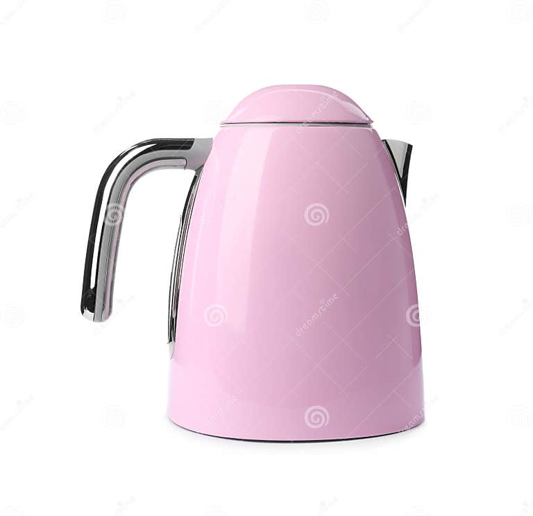Modern Pink Electric Kettle Isolated Stock Photo - Image of boil ...