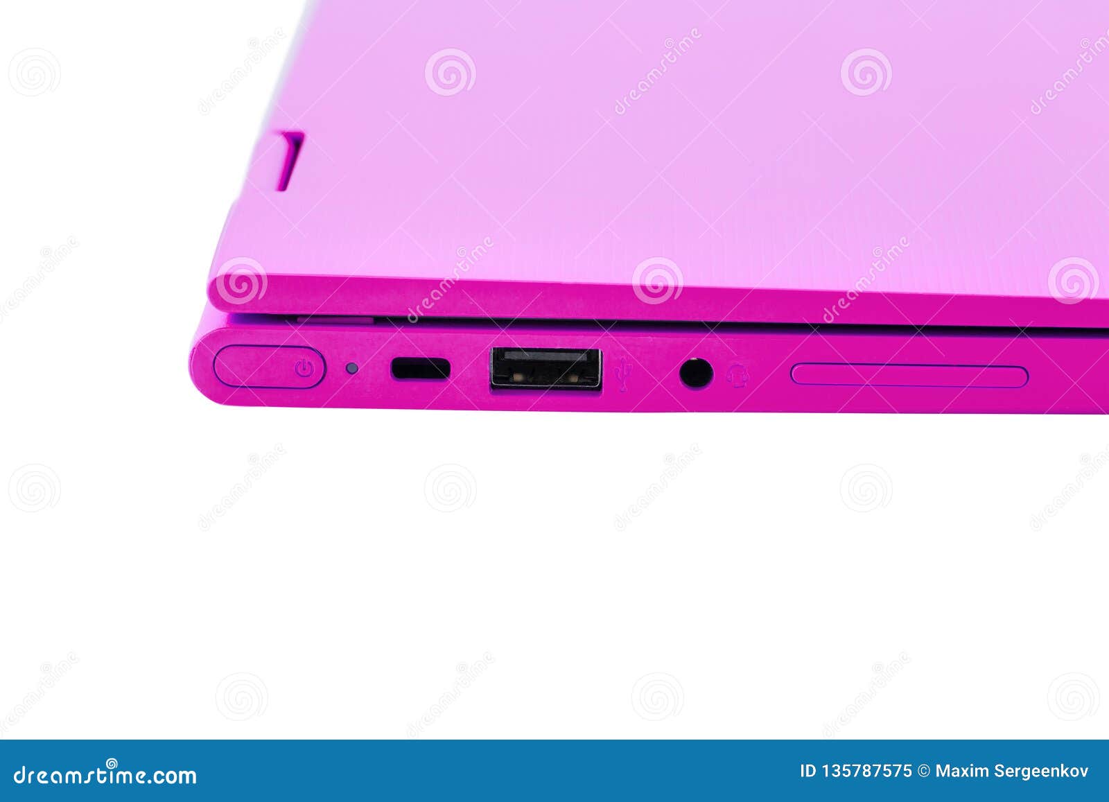 Modern Pink Laptop with a Power Button Stock Image - Image of macro ...