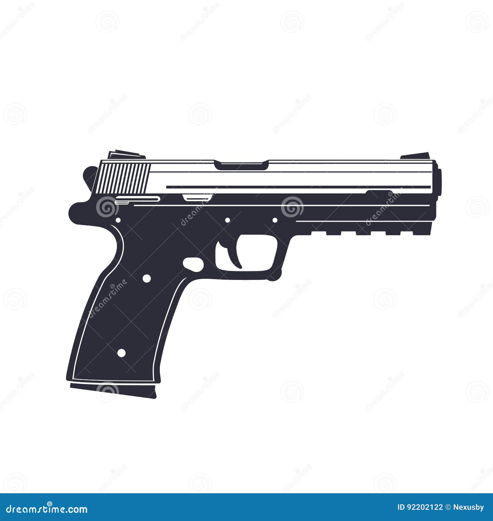 Gun, Pistol, Handgun Icon Vector, Filled Flat Sign, Solid Pictogram ...