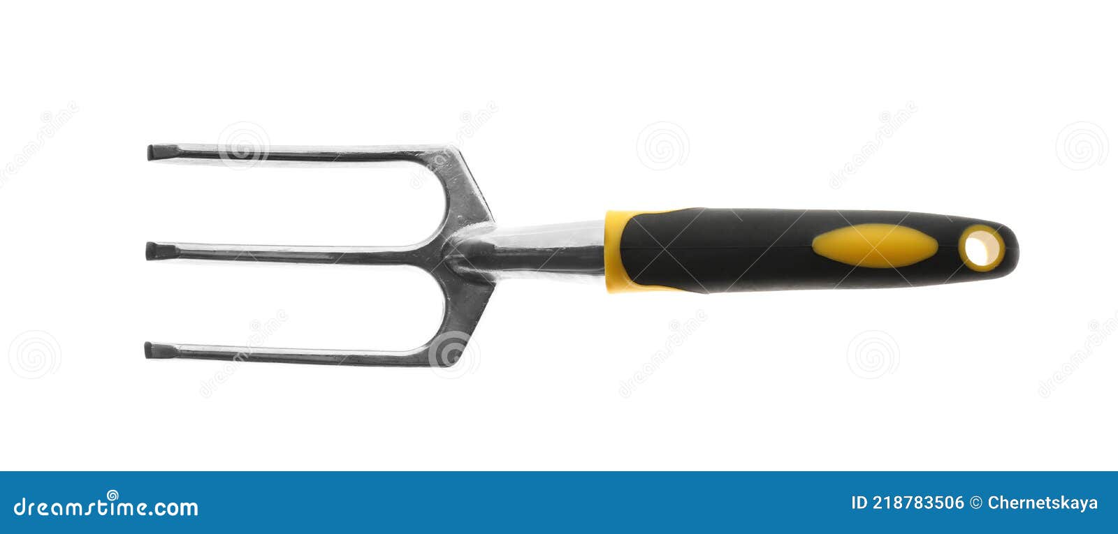 Modern Pitchfork Isolated on White, Top View. Gardening Tool Stock ...