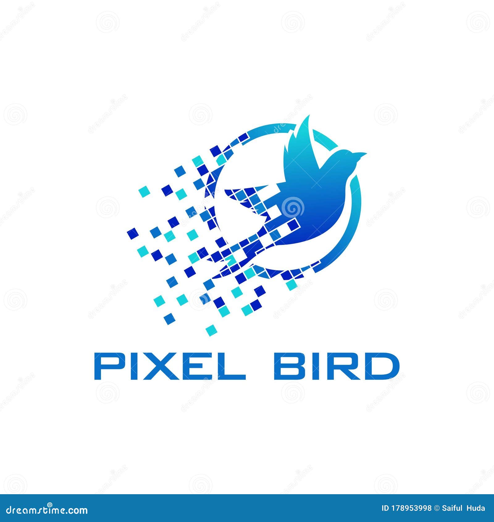 Modern Pixel Bird Logo Vector. Robotic Logo Design Stock Vector ...