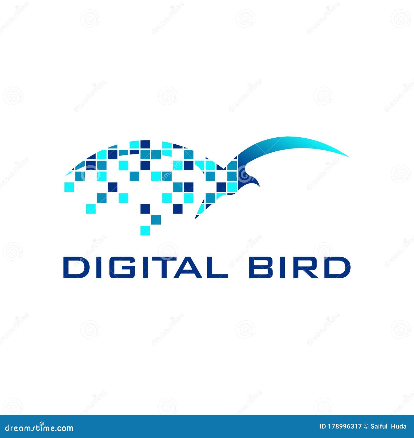 Modern Pixel Bird Logo Vector. Robotic Logo Design Stock Vector ...