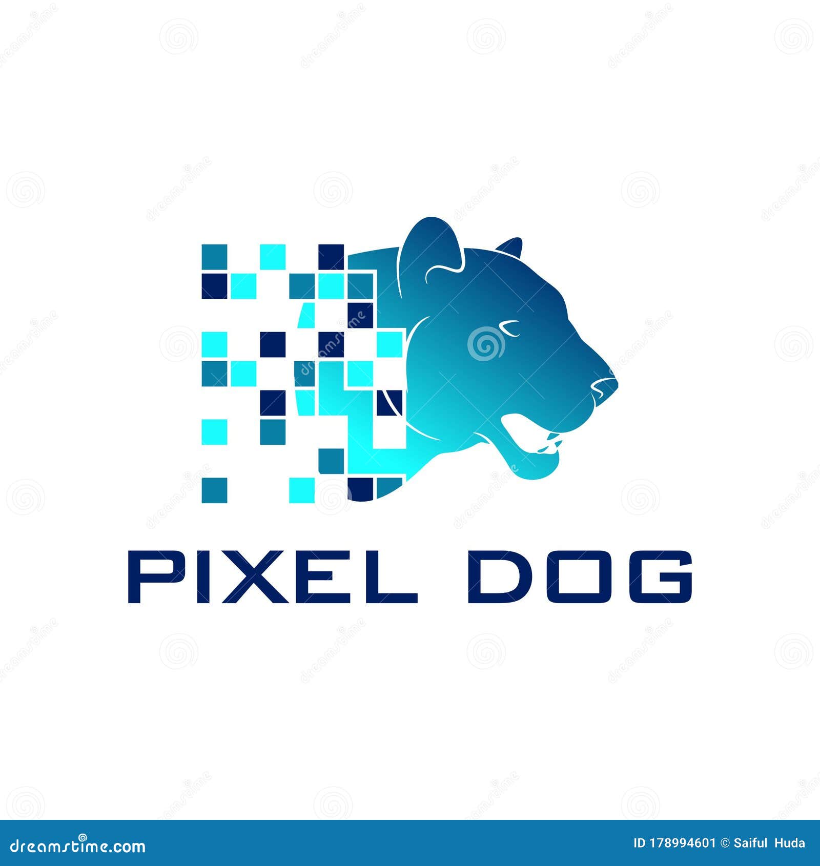 Modern Pixel Dog Logo Vector. Robotic Logo Design Stock Vector ...