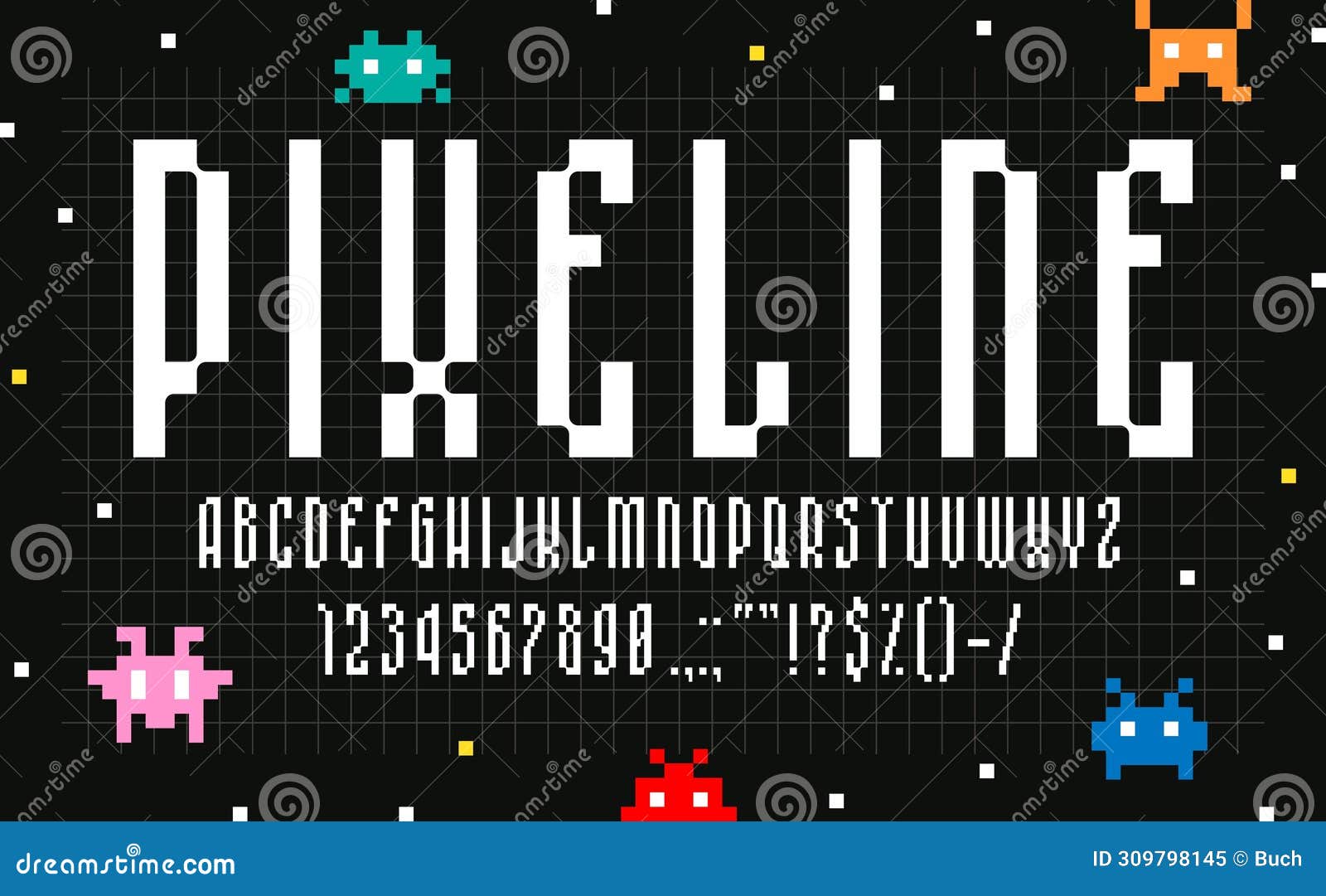 Modern Pixel Font, Binary Type, Digital Alphabet Stock Vector ...
