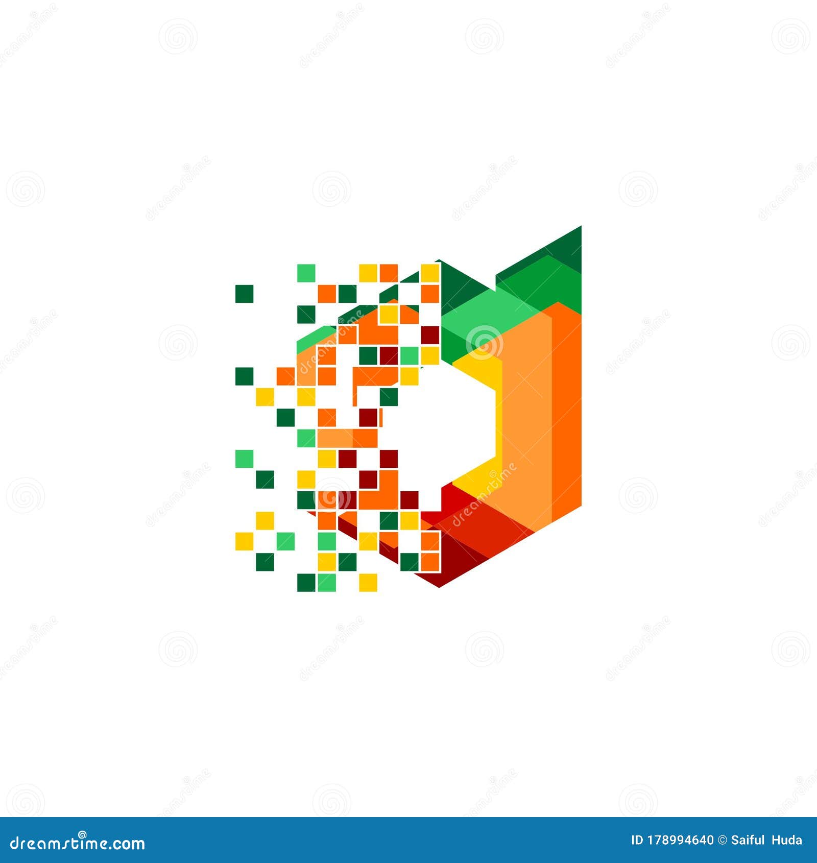 Modern Pixel Letter D Logo Vector. Robotic Logo Design Stock Vector ...