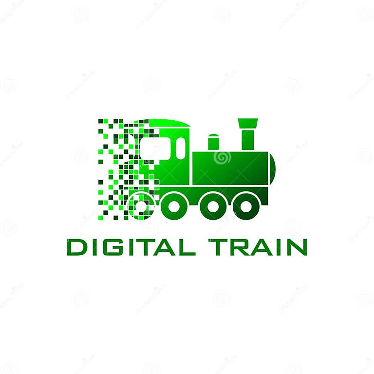 Modern Pixel Train Logo Vector. Robotic Logo Design Stock Vector ...