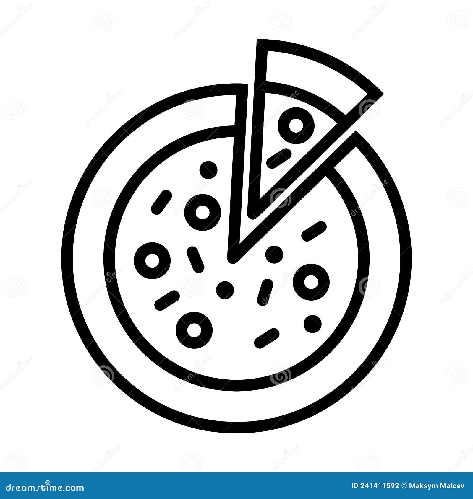 Modern Pizza Icon . Hand Drawn Pizza Vector | CartoonDealer.com #265828710