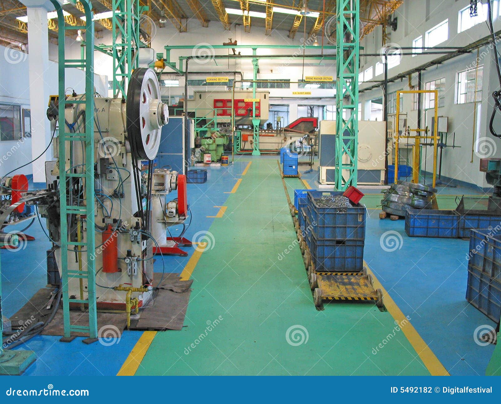 Modern Planned Factory Floor in India Stock Photo - Image of retro ...