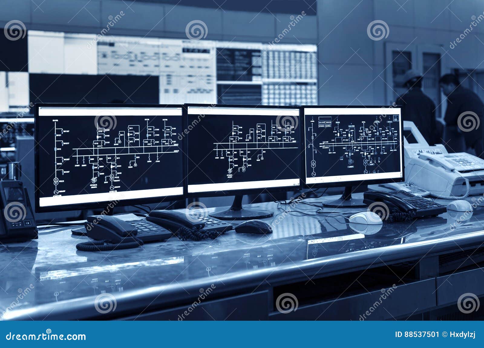 Modern plant control room stock image. Image of space - 88537501