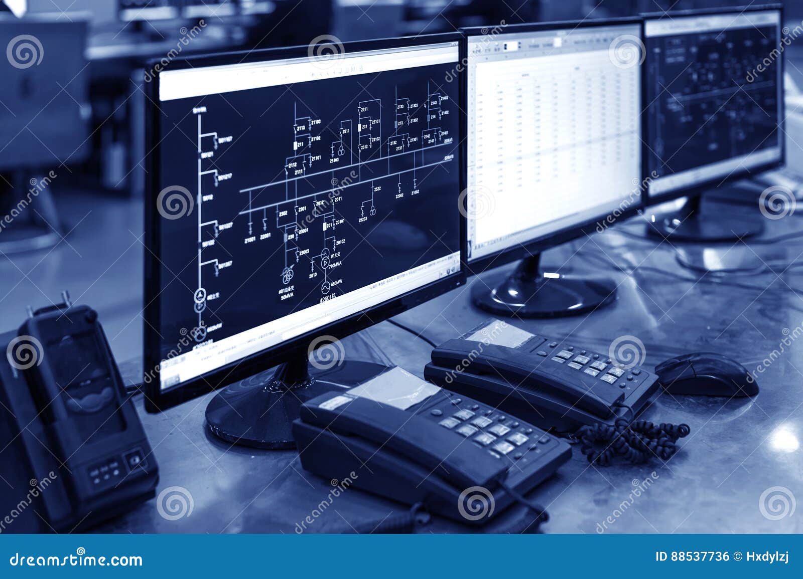 Modern plant control room stock photo. Image of work - 88537736