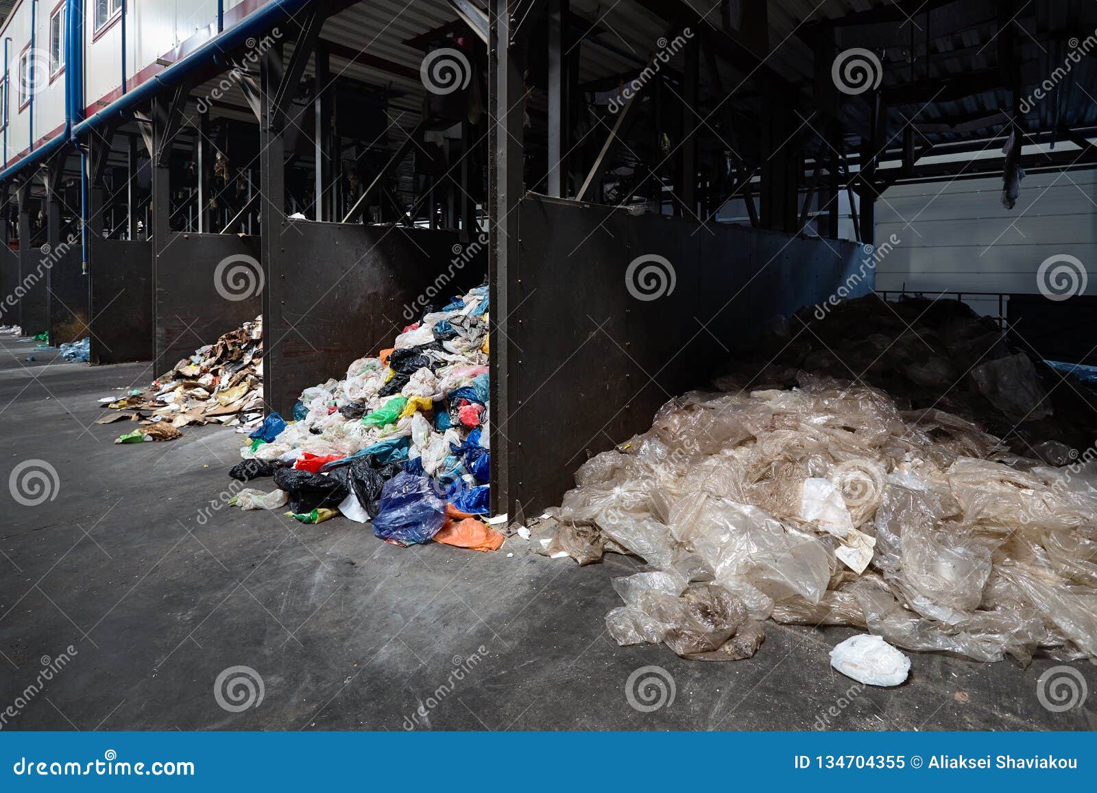 Modern Plant of Waste Sorting and Recycling. Separate Collection and ...