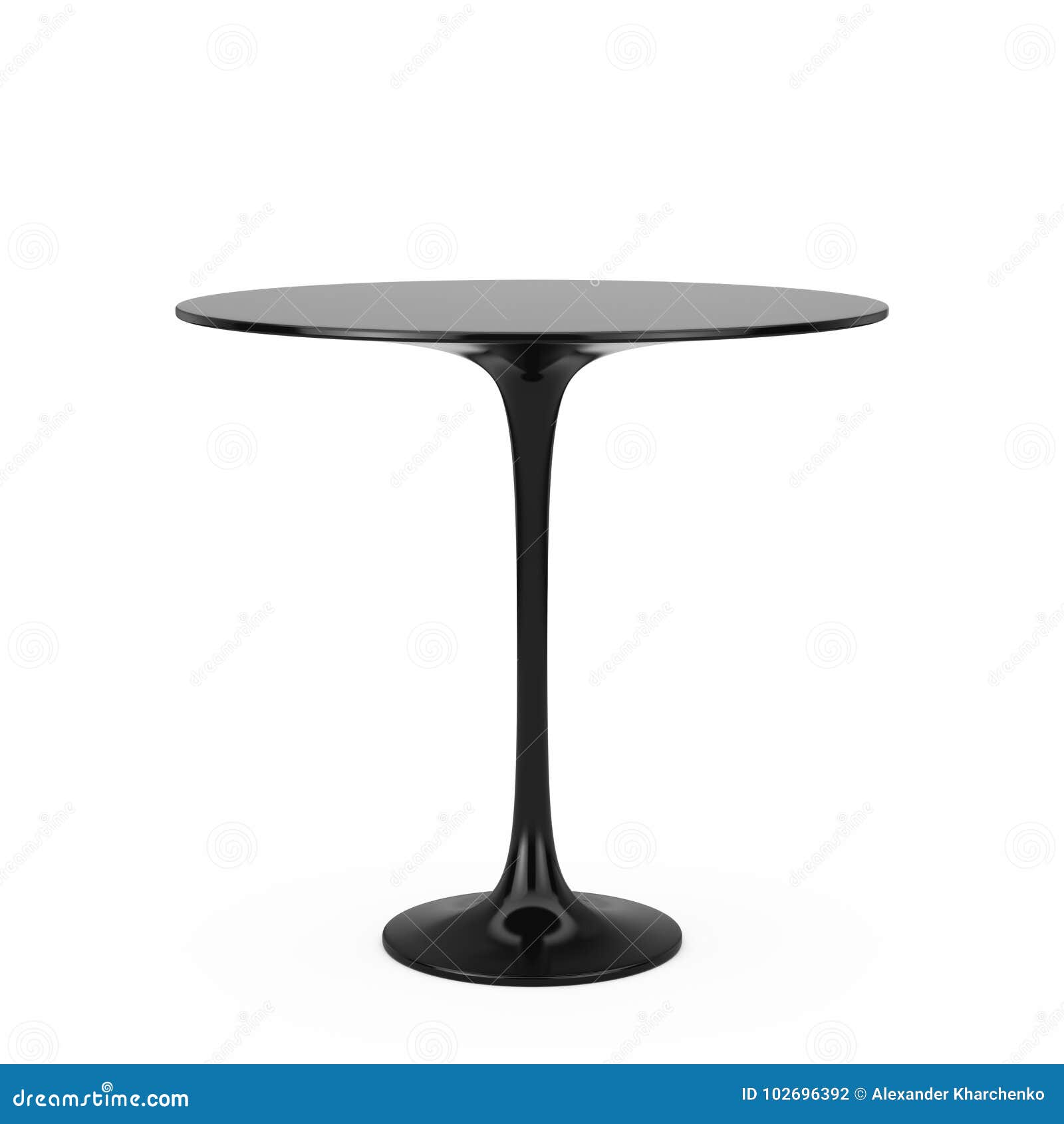 Modern Plastic Black Round Table. 3d Rendering Stock Illustration ...