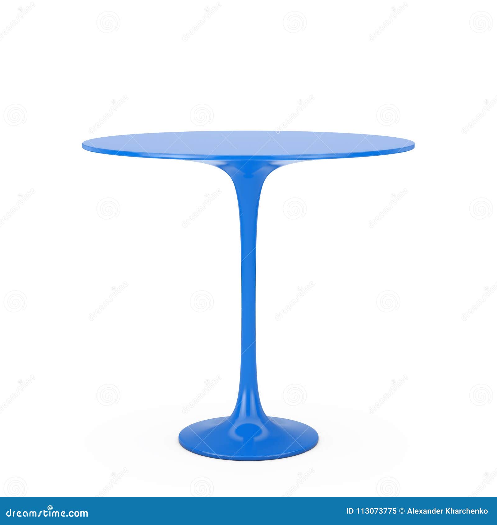 Modern Plastic Blue Round Table. 3d Rendering Stock Illustration ...