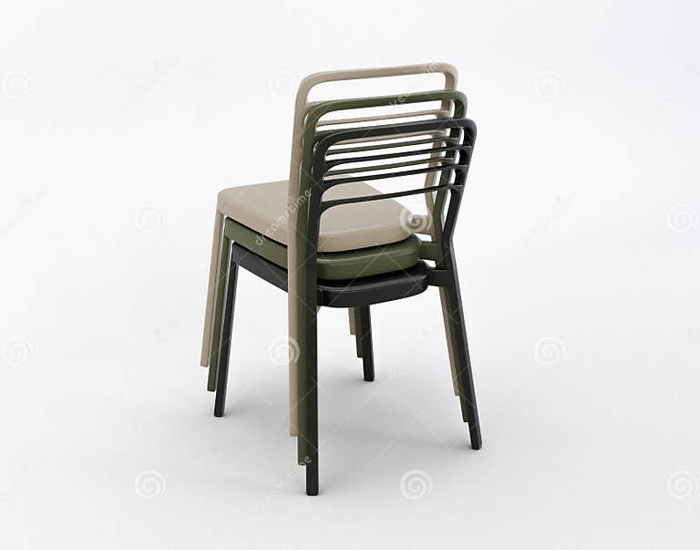Modern Plastic Chair Stack stock illustration. Illustration of object ...