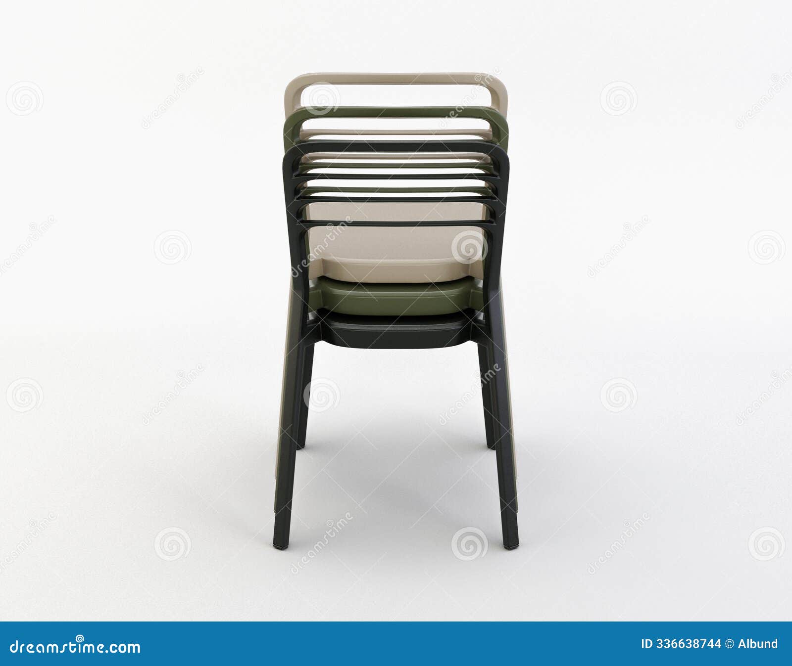 Modern Plastic Chair Stack stock illustration. Illustration of wooden ...