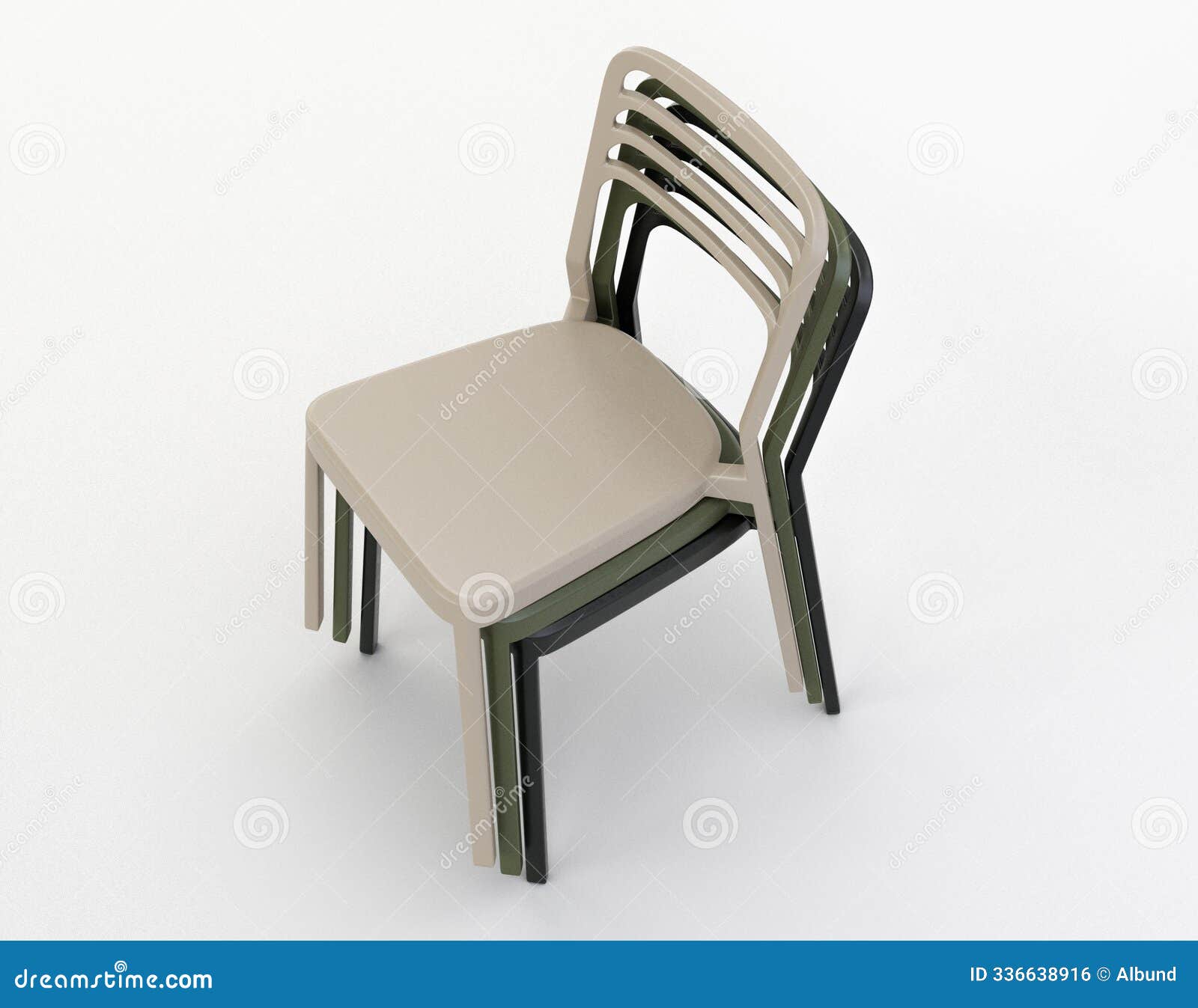 Modern Plastic Chair Stack stock illustration. Illustration of stool ...