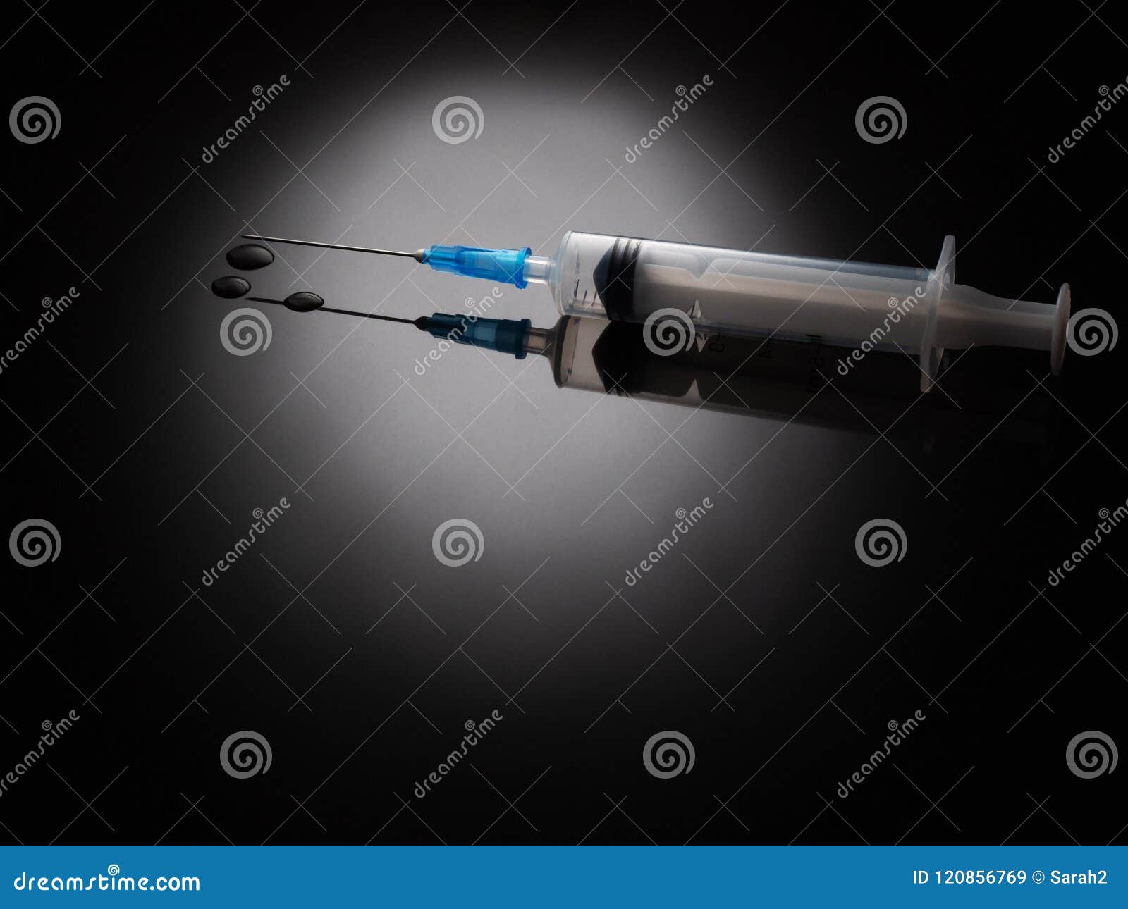 Modern Syringe With Automatic Safety System On Black Background Royalty ...