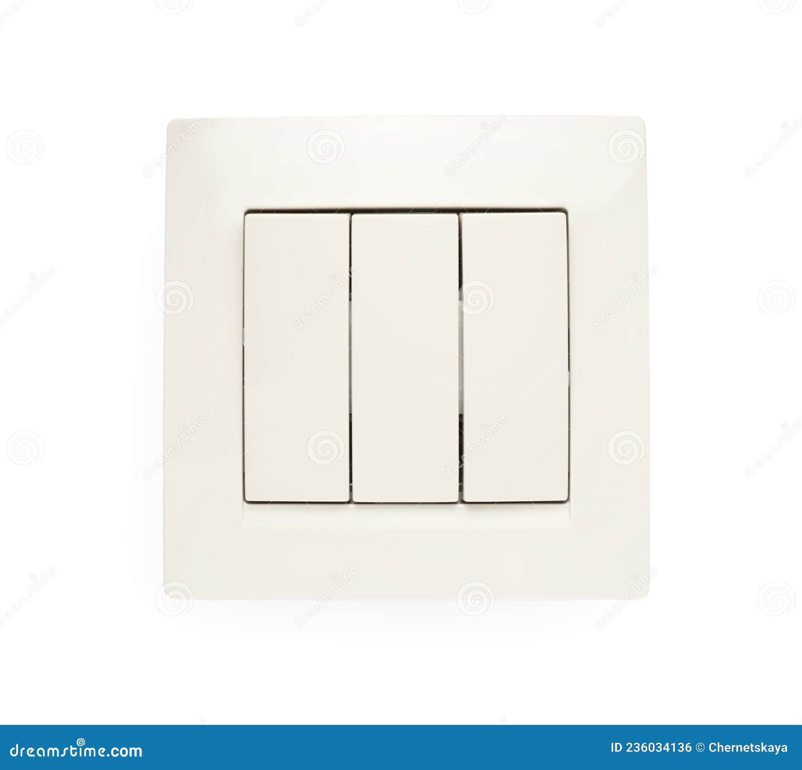 Modern Plastic Light Switch Isolated on White Stock Photo - Image of ...