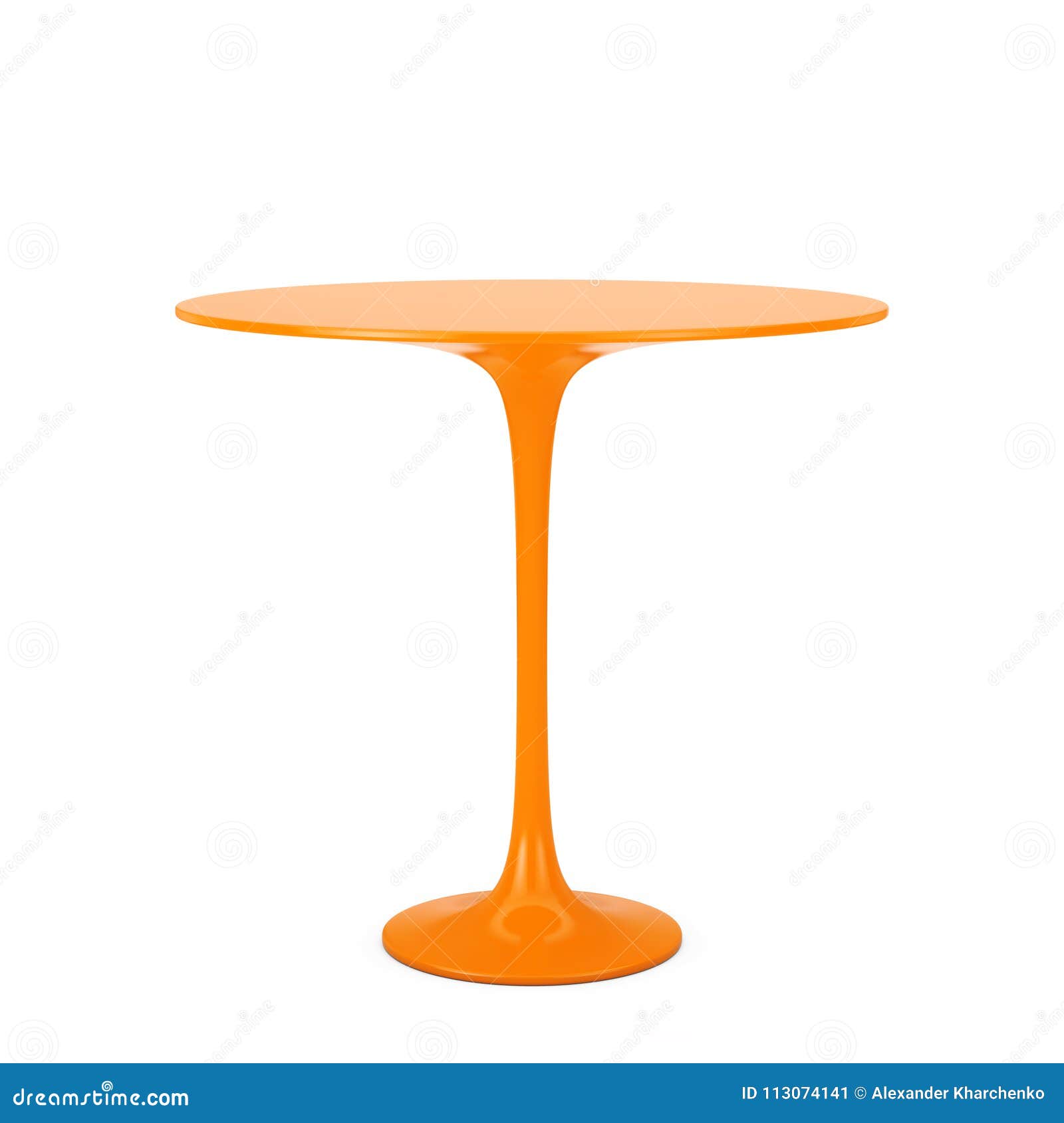 Modern Plastic Orange Round Table. 3d Rendering Stock Illustration ...