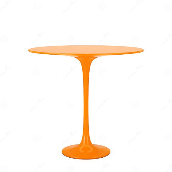 Modern Plastic Orange Round Table. 3d Rendering Stock Illustration ...