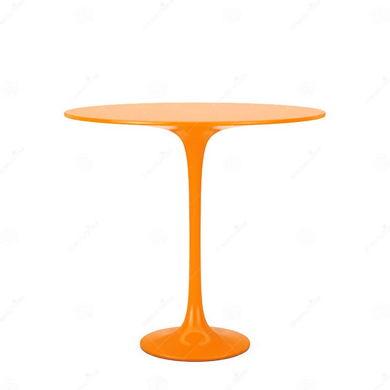 Modern Plastic Orange Round Table. 3d Rendering Stock Illustration ...